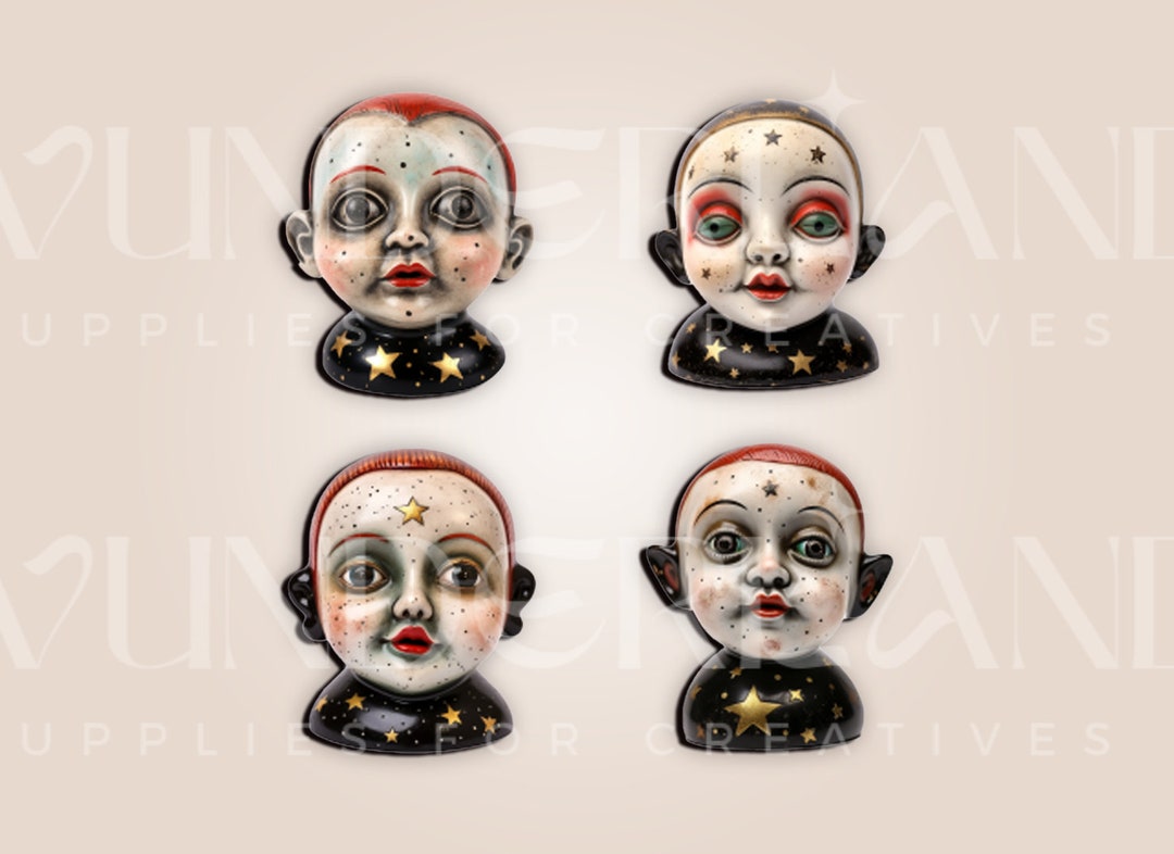 Wierd Odd Doll Head Laser Wood Cutouts for Altered Art/mixed Media Baby ...