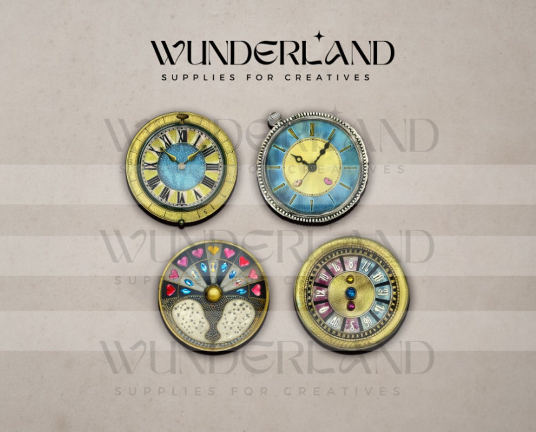 4 Pc Circle Clock Spinner Roulette Wheel Weird Wood Diecuts Set for ...