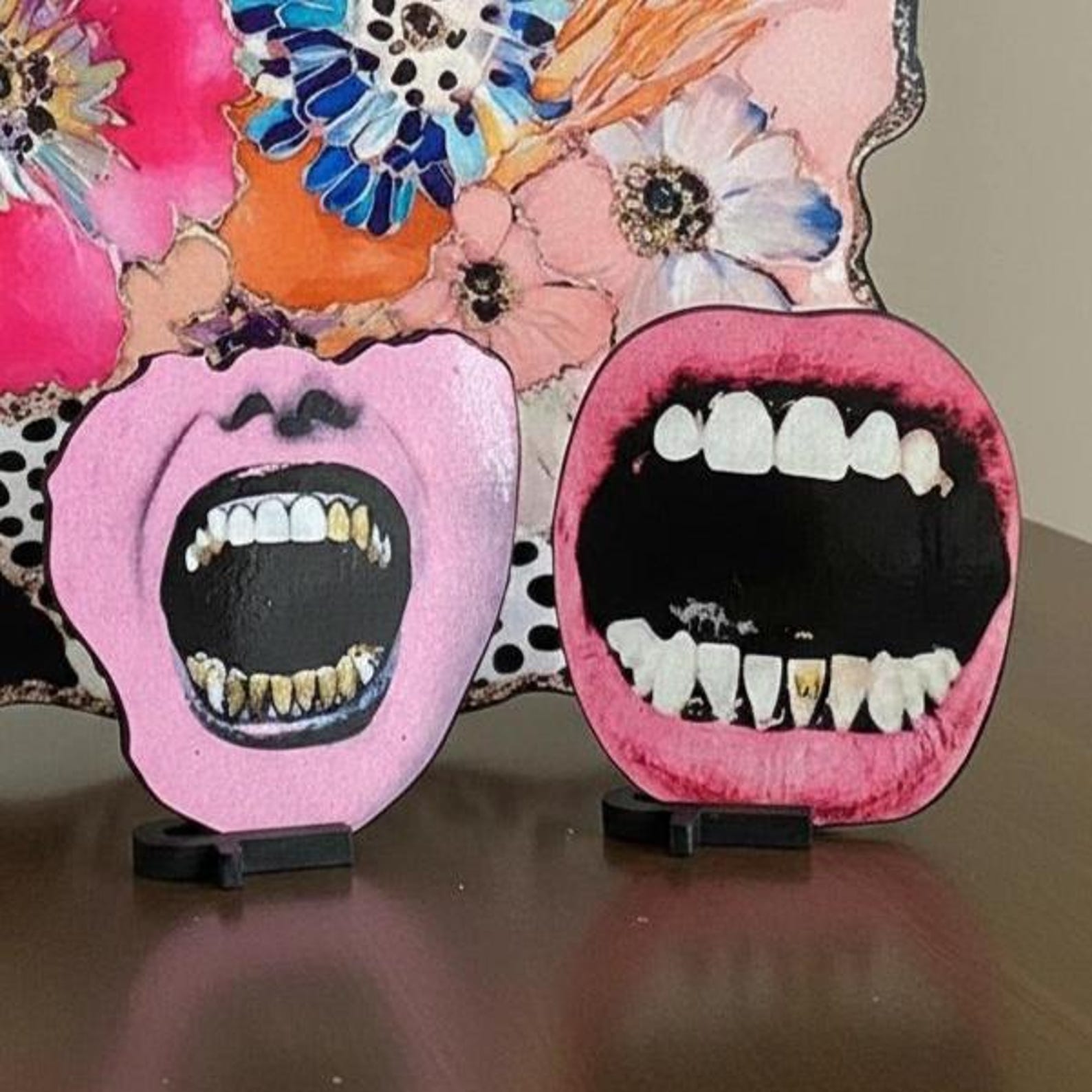 2 Cute Whimsically Weird Face Parts - Supplies for Jewelry, Altered Art ...