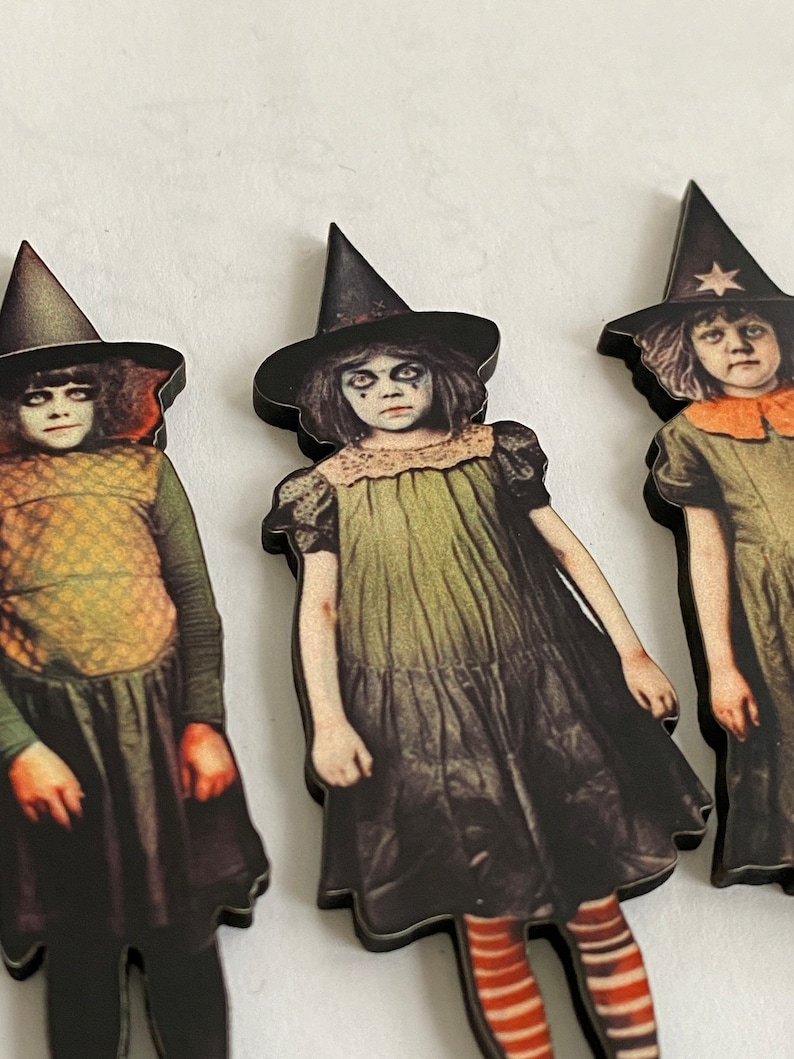 3 Mini Witch Character Cutouts for Altered Art/mixed Media, Doll ...