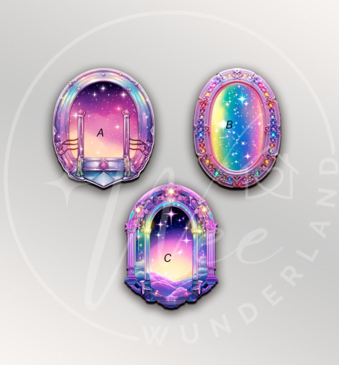 Vaporwave Portals Diy Jewelry Pins Necklace Wood Cuts Assemblage Art ...