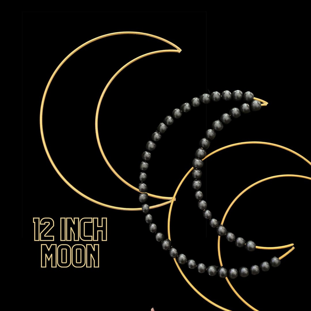 8 or 12 Inch Gold Moon, Macrame Frames, Metal Craft Frame, Moon Frame ...
