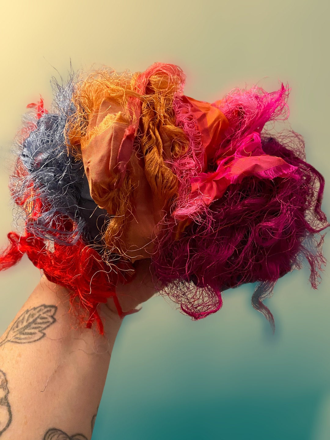 Fuzzy Sari Strips, Raw Edge Sari Ribbon, Dreamcatcher Fiber Jewelry ...