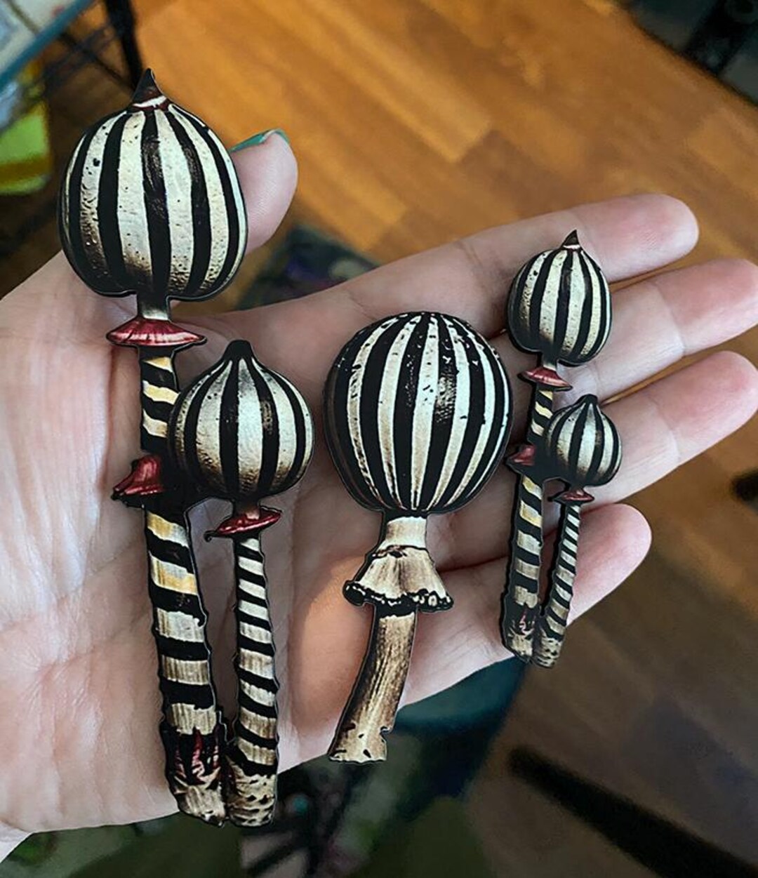 Set of 3 Mushroom Pods Wood Diecuts - Cutouts for Altered Art/mixed ...