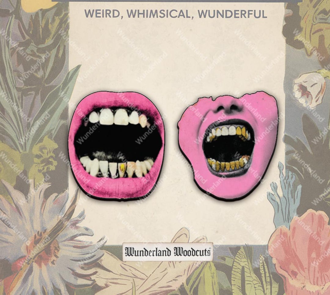 Weirdcore Face Bits - Diy Jewelry Pins Necklace Wood Cuts Assemblage ...
