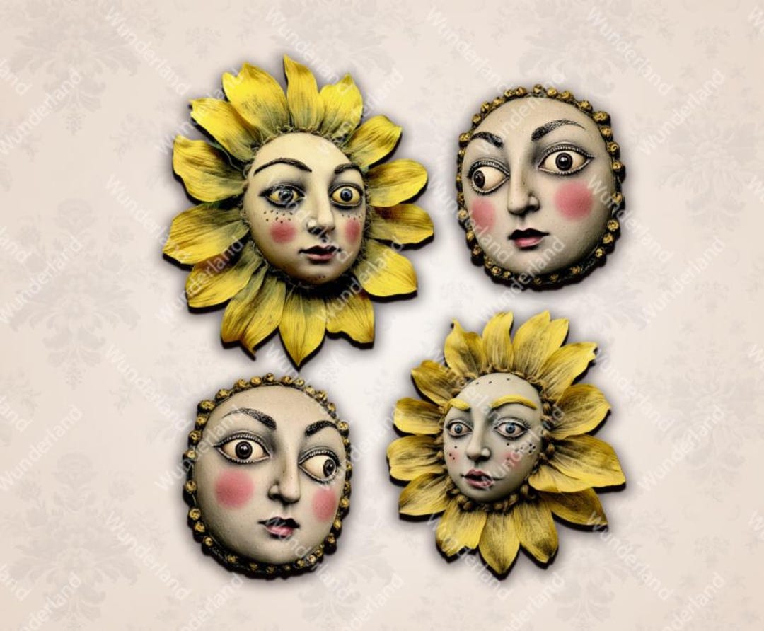 Wierd Flower Heads Laser Wood Cutouts for Altered Art/mixed Media Baby ...