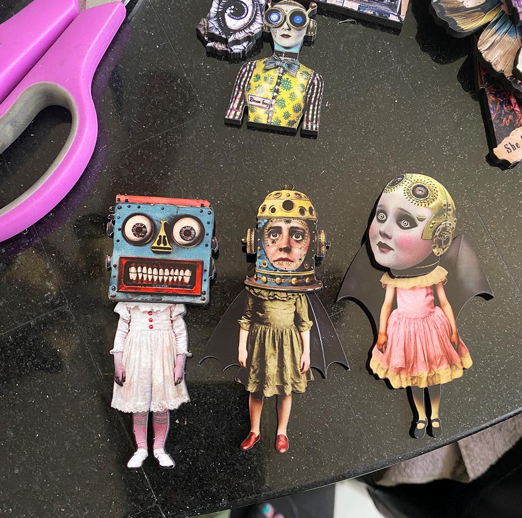 Retro Scifi Robot Steampunk 5 Pc Whimsically Weird Bizarre Wood Diecut ...