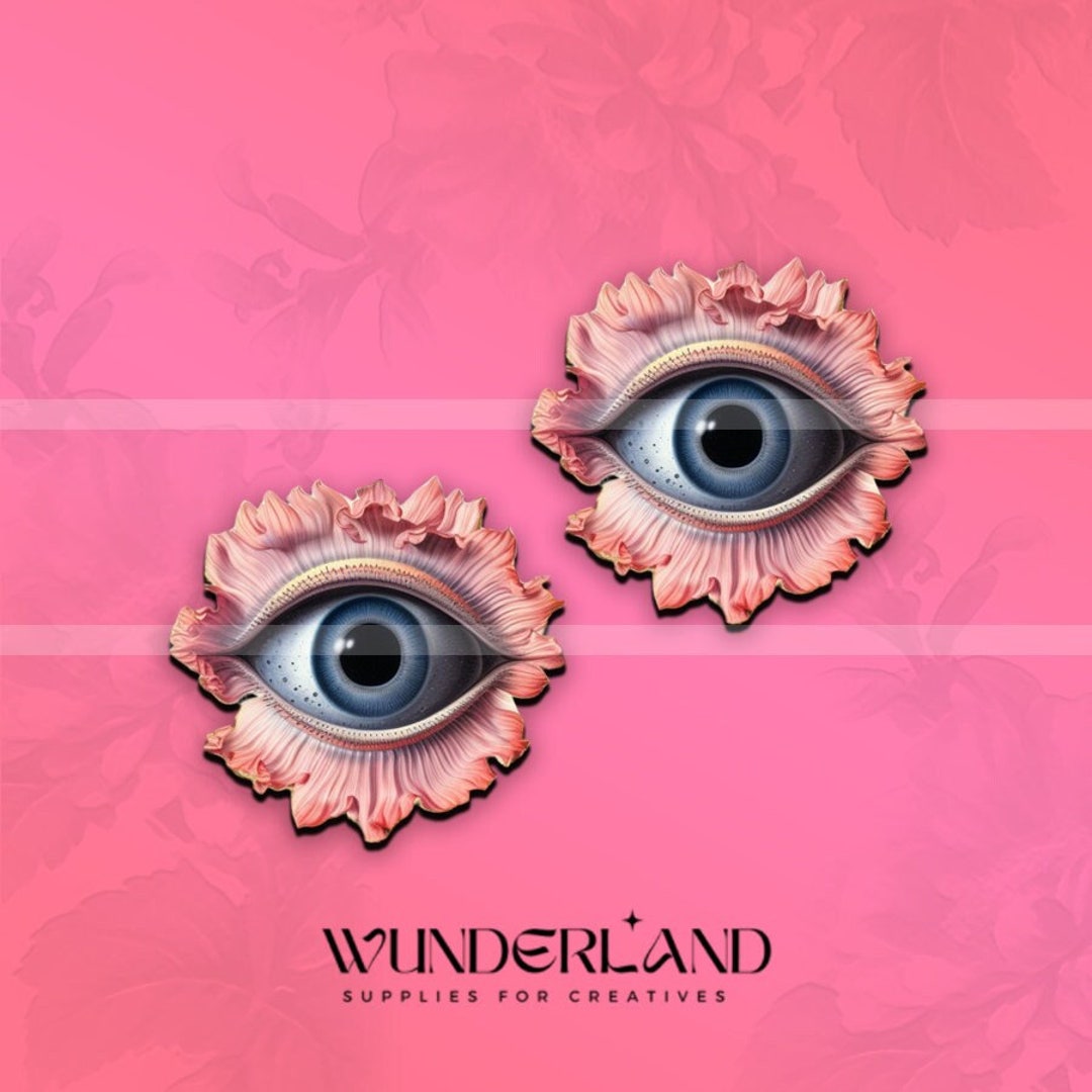 Weirdcore Pink Eyeball Flower Diy Jewelry Pins Necklace Wood Cuts ...
