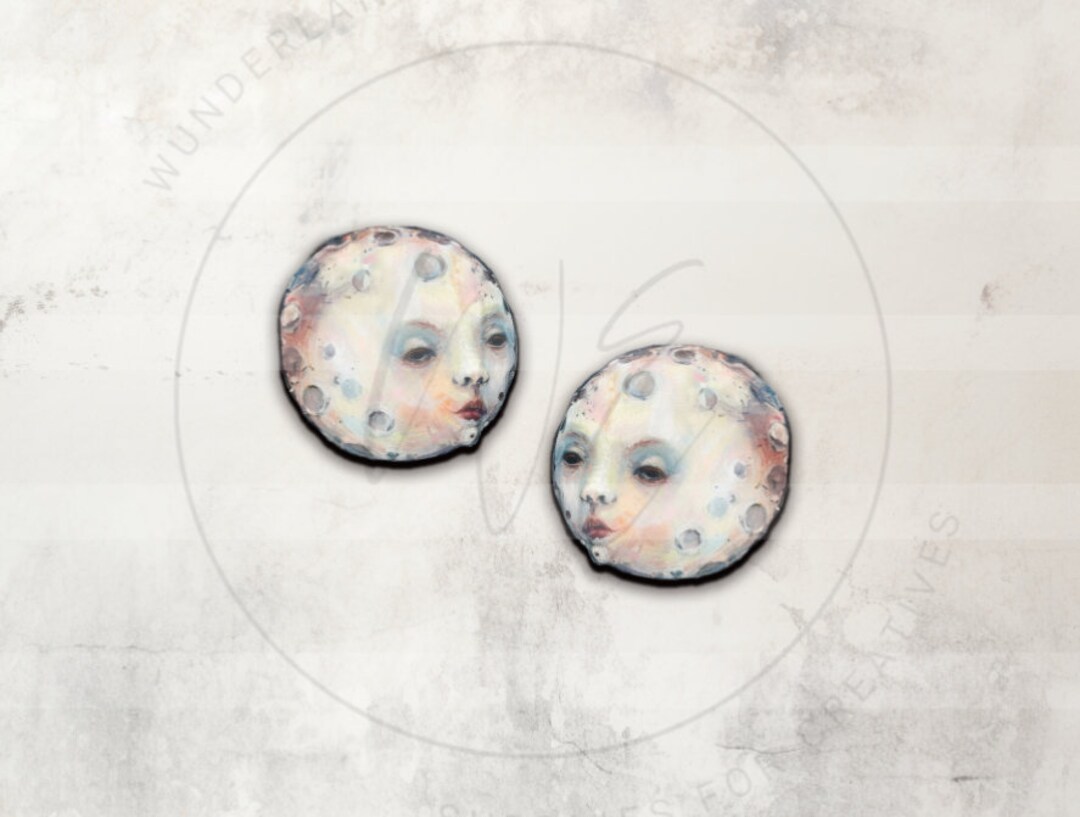 Whimsical Moon Head - Cute Wood Cutouts for Ornaments, Jewelry/earrings ...