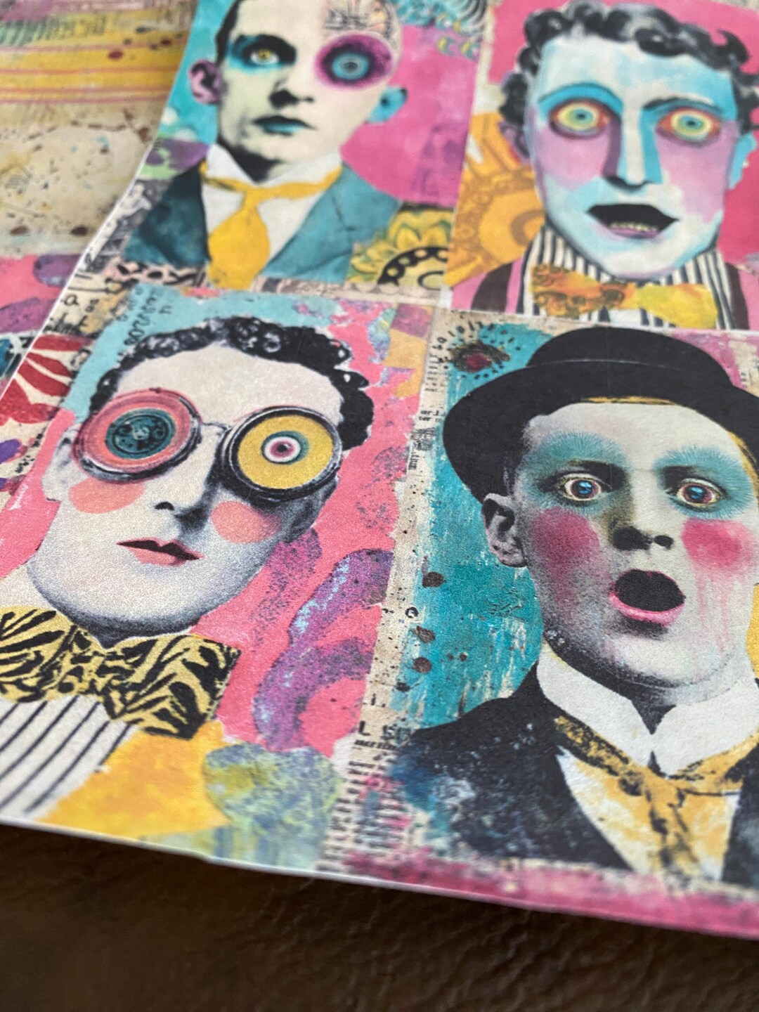 Vibrant Whimsical Faces and Patterned Rice Paper Decoupage Sheets - Etsy