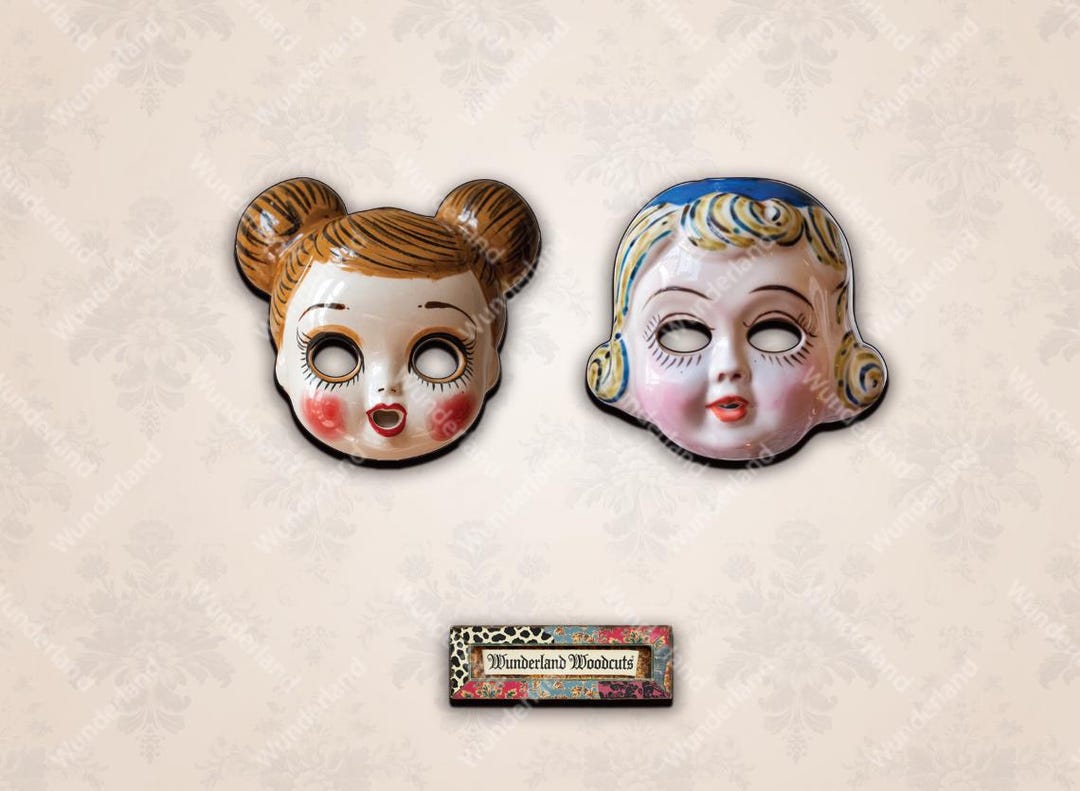 Cute Creepy Doll Heads Cutouts Printed Wood Cutouts for Ornaments ...