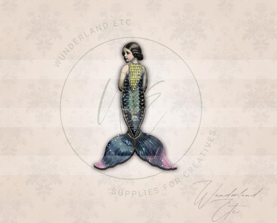 Back View Mermaid Girl - Art Supplies for Jewelry, Altered Assemblages ...