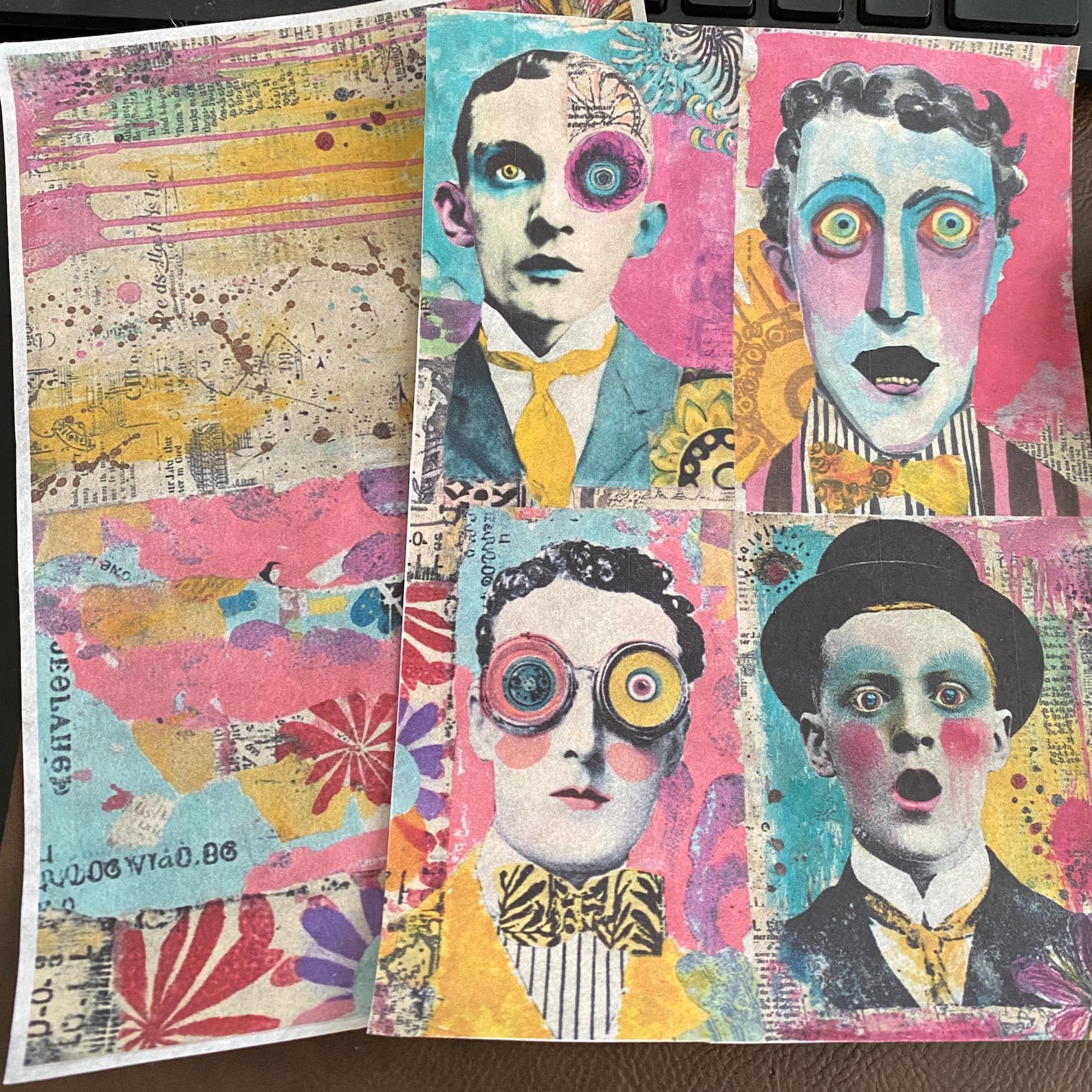 Vibrant Whimsical Faces and Patterned Rice Paper Decoupage Sheets - Etsy