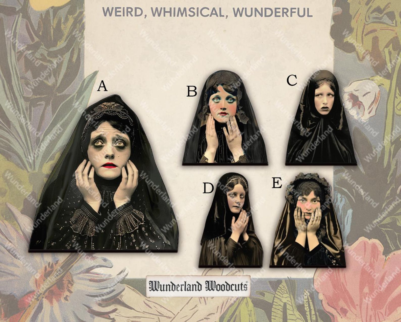 Sad Lady in Mourning Assemblage Wood Cutout – Mixed Media Altered Art ...