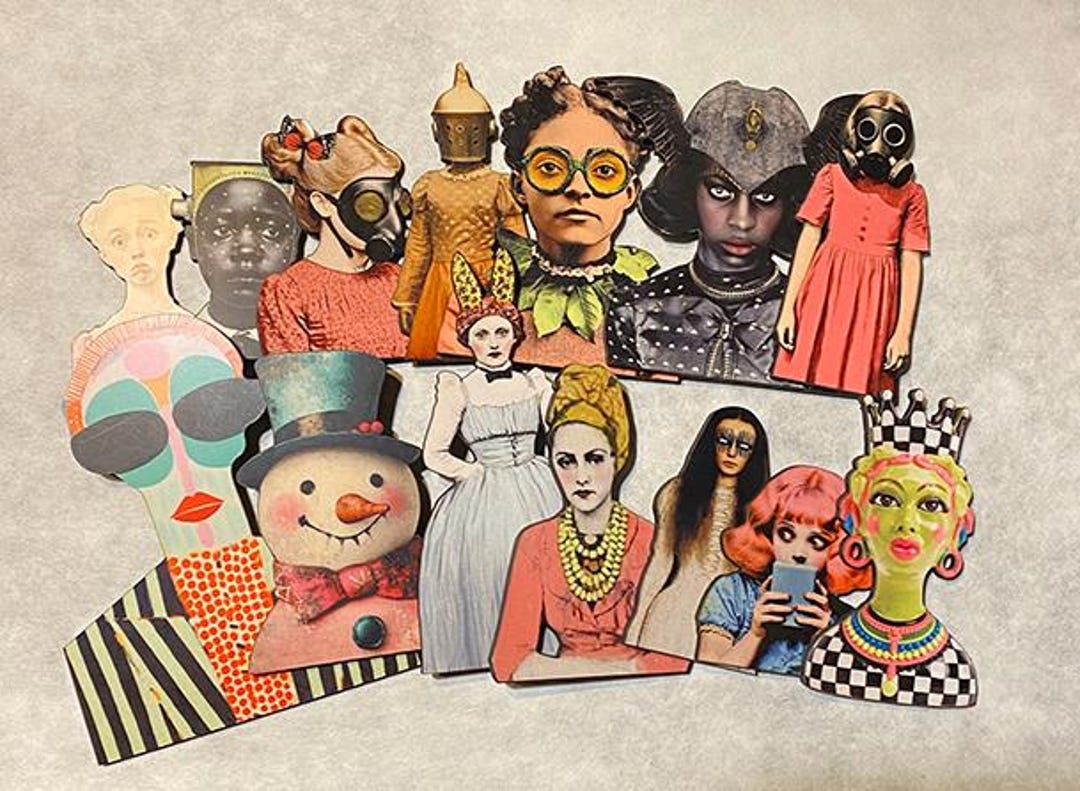 14 Pc Bust Mixed Destash Lot Woodcuts - Weird Odd Supplies for Mixed ...