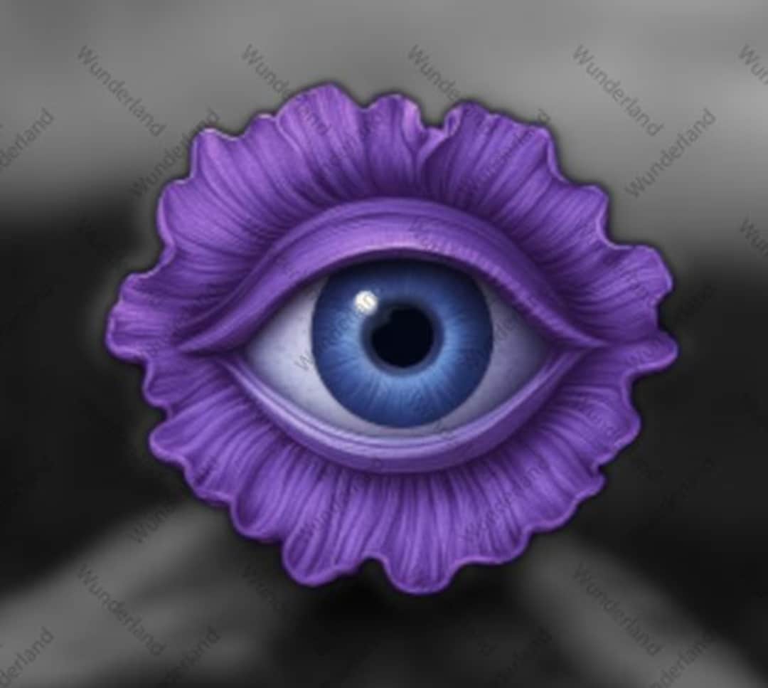 Weirdcore Purple Eyeball Flower Diy Jewelry Pins Necklace Wood Cuts ...