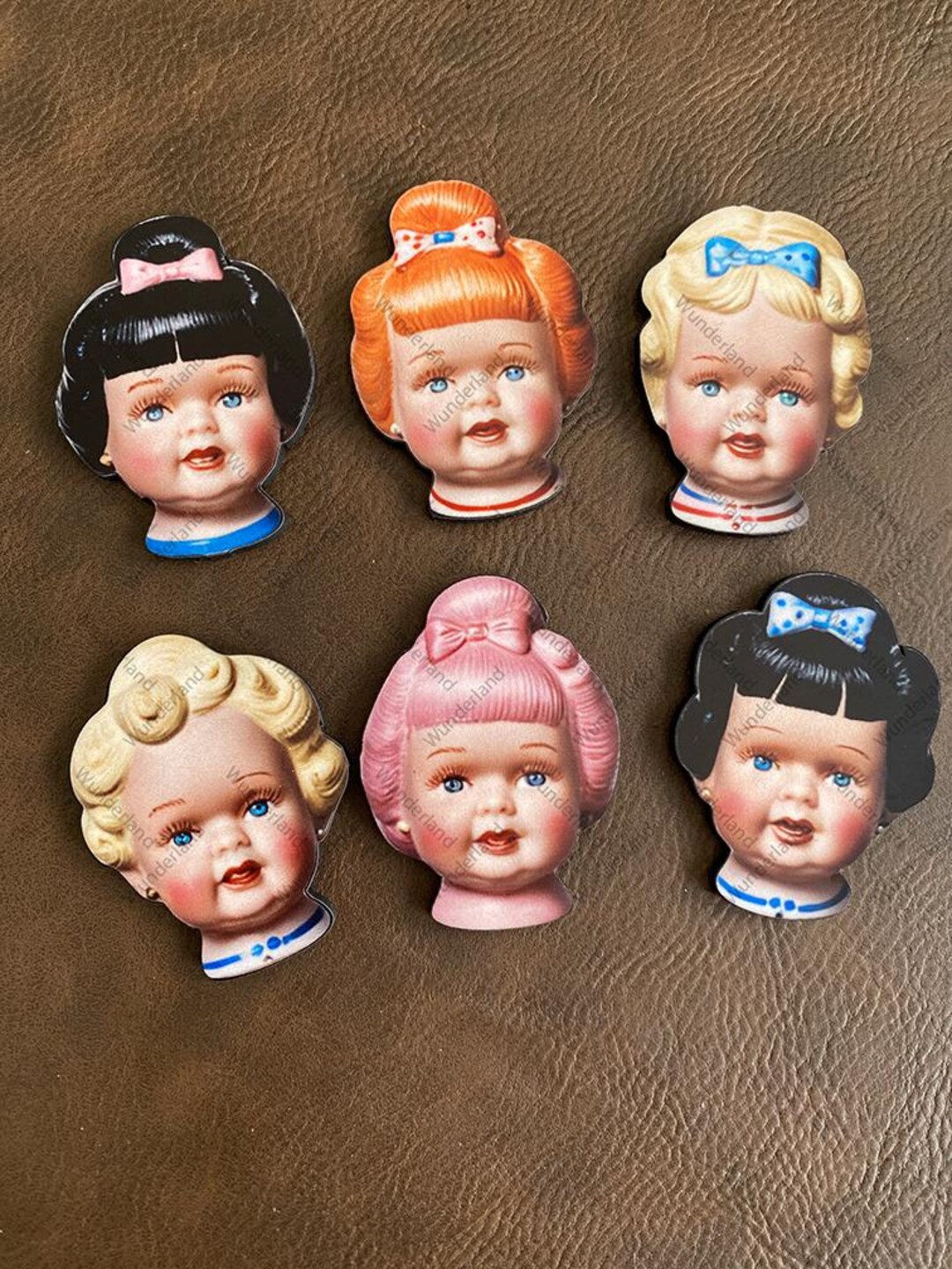 Vintage Doll Head Wood Cutouts - Character Diecuts for Altered Art ...