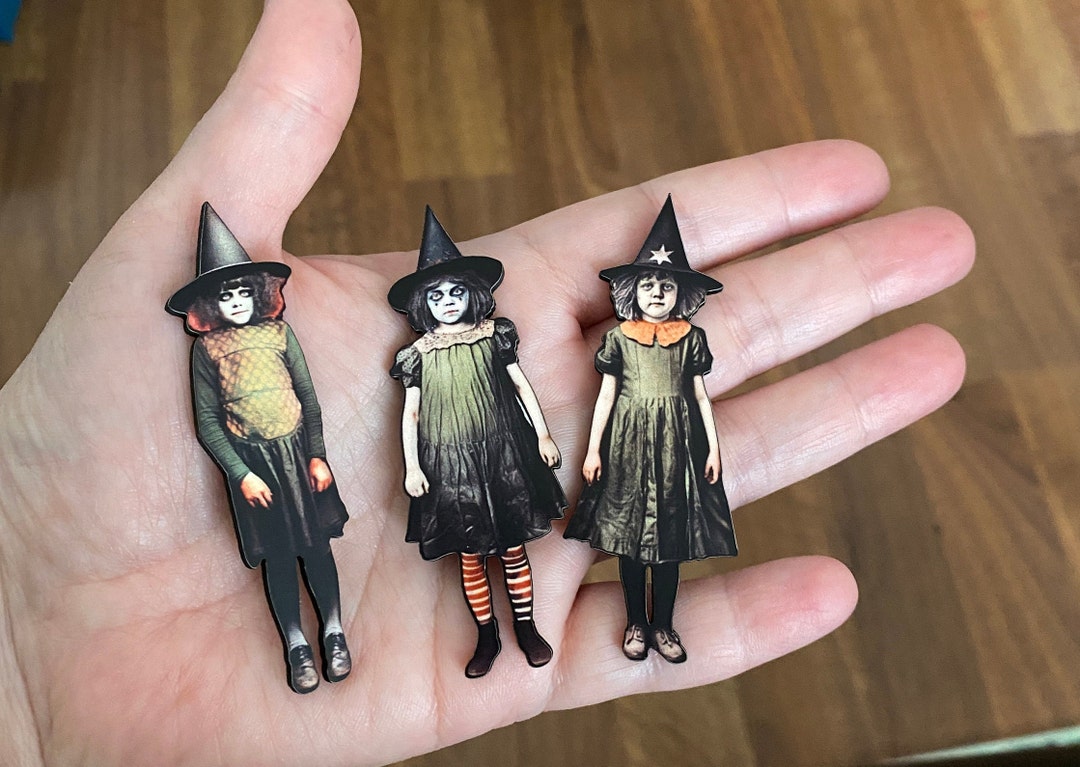 3 Mini Witch Character Cutouts for Altered Art/mixed Media, Doll ...