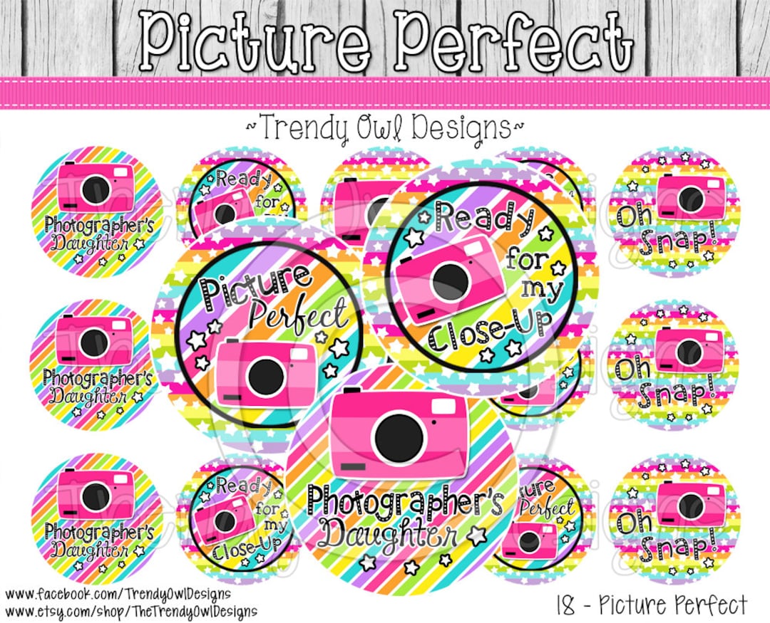 Picture Perfect Bottle Cap Images INSTANT DOWNLOAD Camera - Etsy
