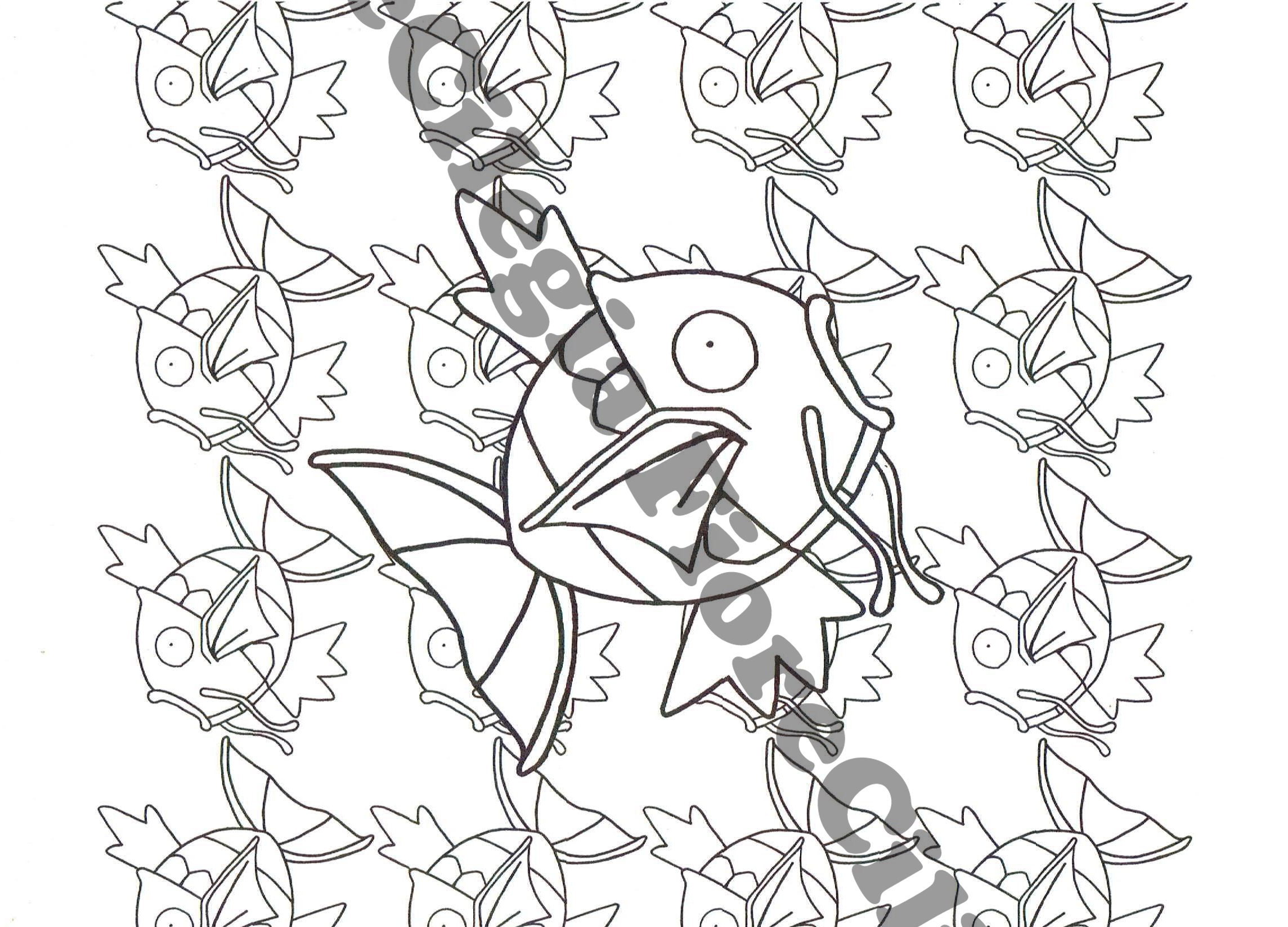 Magikarp Pokemon Coloring Pages Printable Sketch Coloring Page