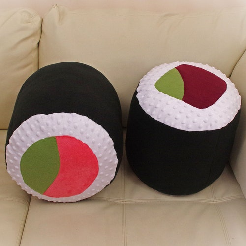 Sushi Pillow Salmon Avocado Pillow Tuna Avocado Pillow Food | Etsy