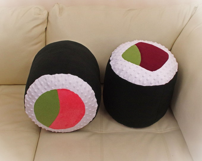 Sushi Pillow Salmon Avocado Pillow Tuna Avocado Pillow Food - Etsy