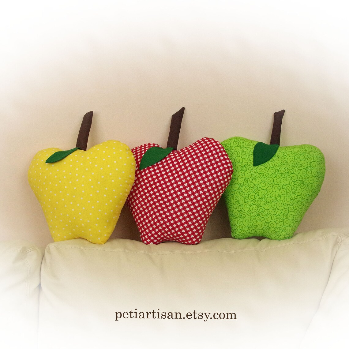 Apple Shaped Pillow Apple Pillowgreen Applered Apple Toy - Etsy