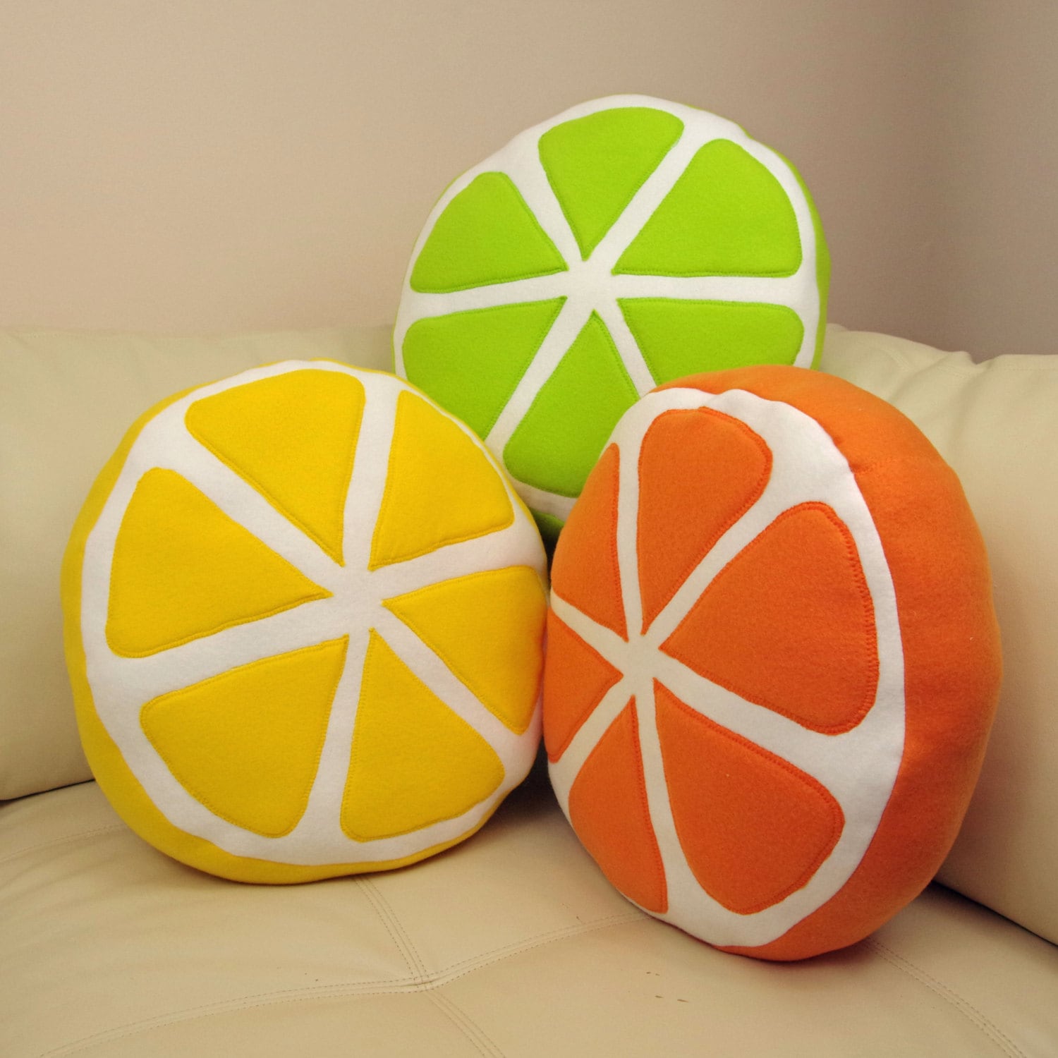 Set of 3 Pillows Citrus Pillow Food Pillow Fruit Pillow | Etsy