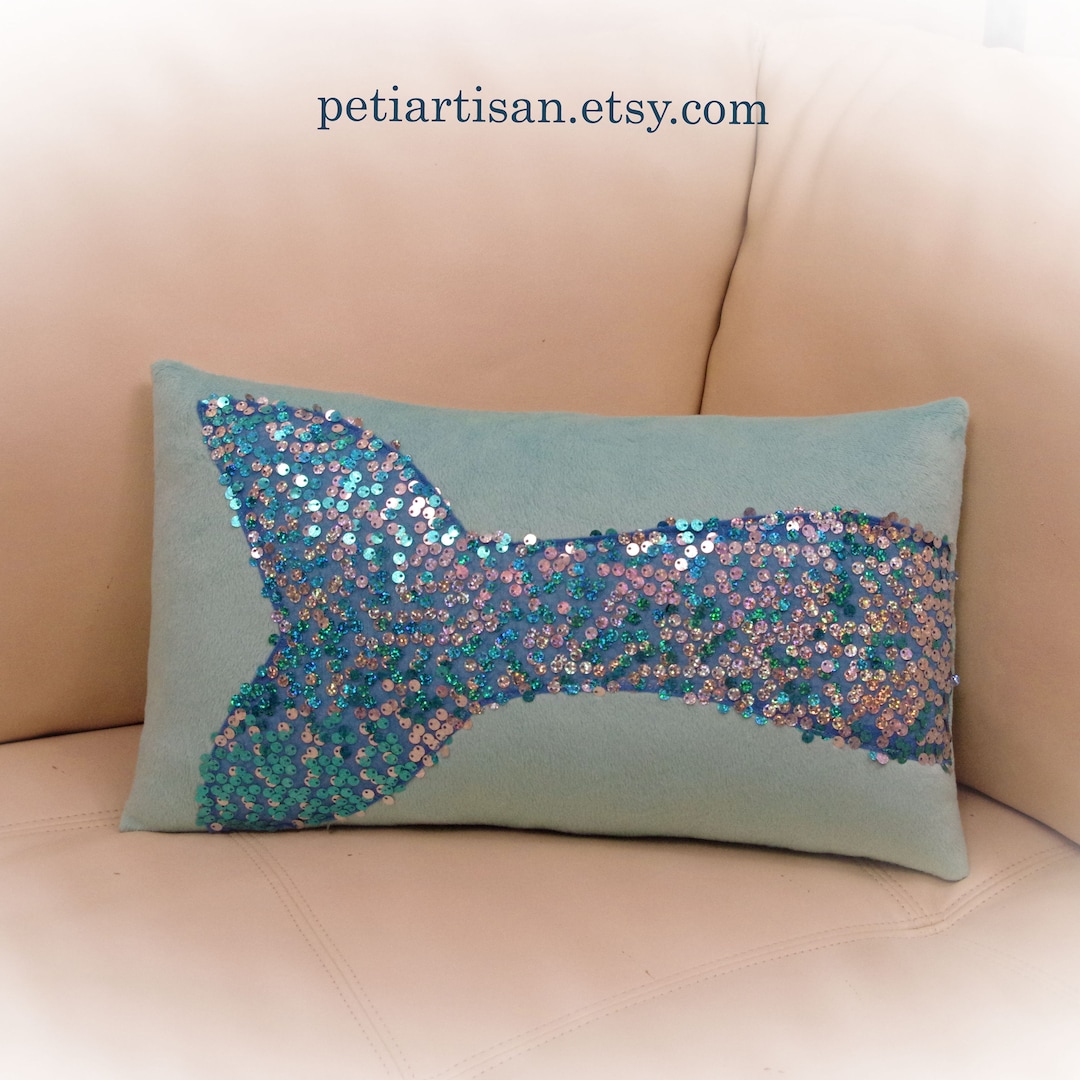Mermaid Tail Pillow, Mermaid Pillow, Toy Pillow, 3D Pillow, Nautical ...