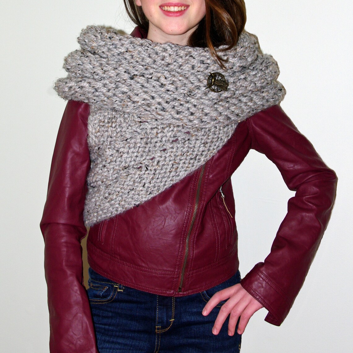 Hand-knitted Asymmetric Cowl Vest, Knitted Vest, Chunky Scarf, Cowl - Etsy