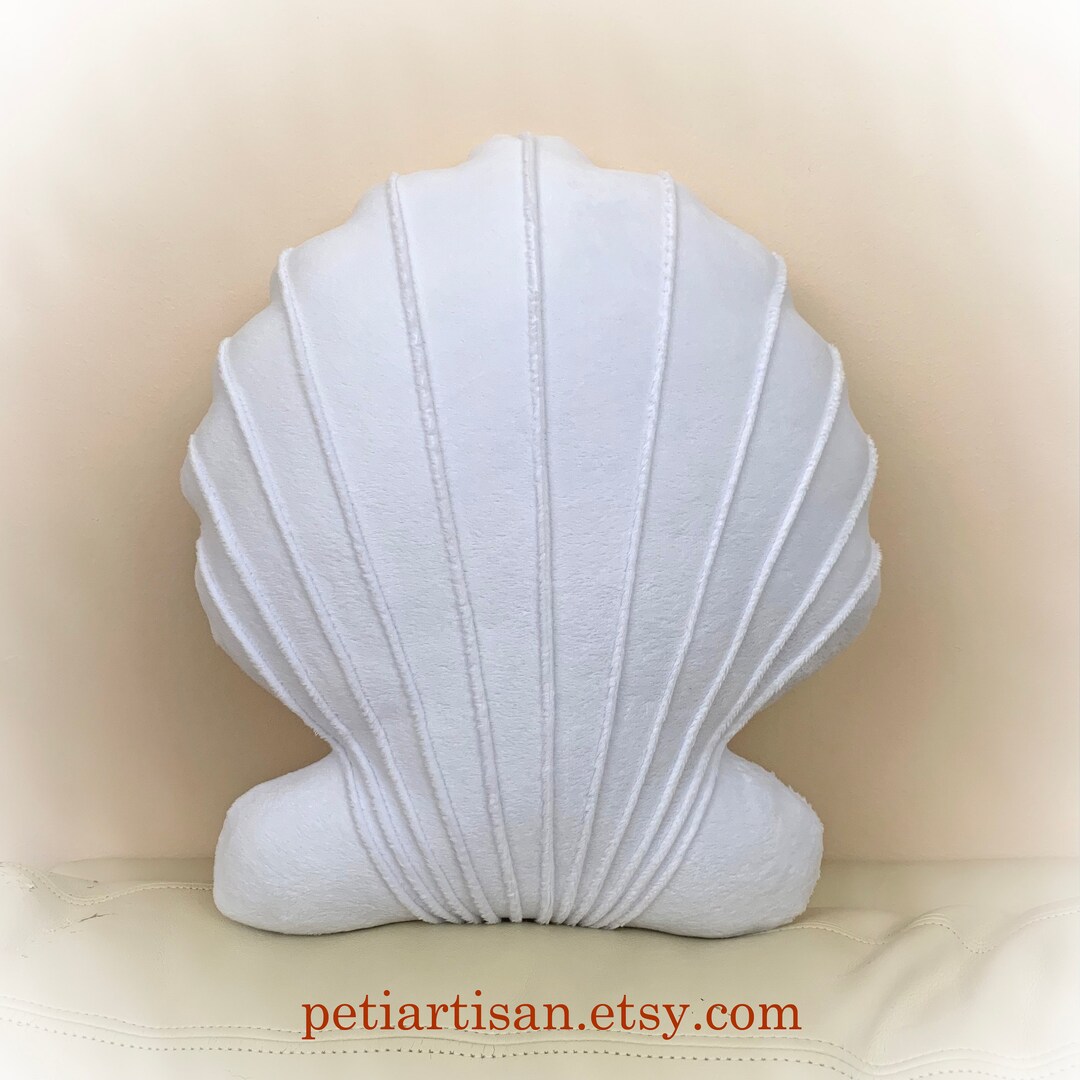 Scallop Shell Pillow, Seashell Pillow, Shell Pillow, Nautical Decor ...