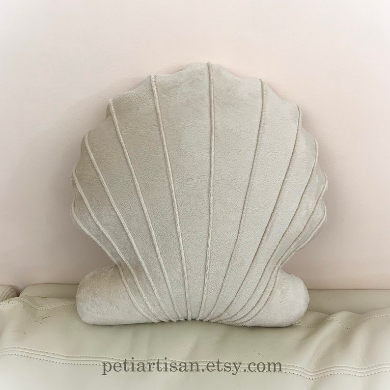 Scallop Shell Pillow Seashell Pillow Shell Pillow Nautical | Etsy