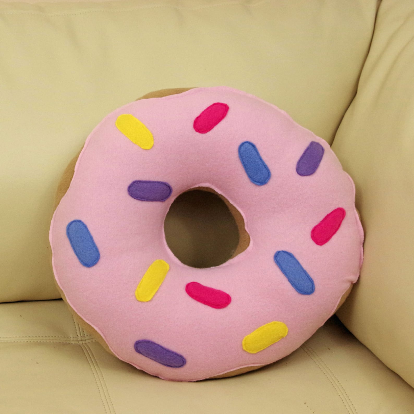 Donut Pillow Food Pillow Doughnut Pillow Pink Frosting - Etsy