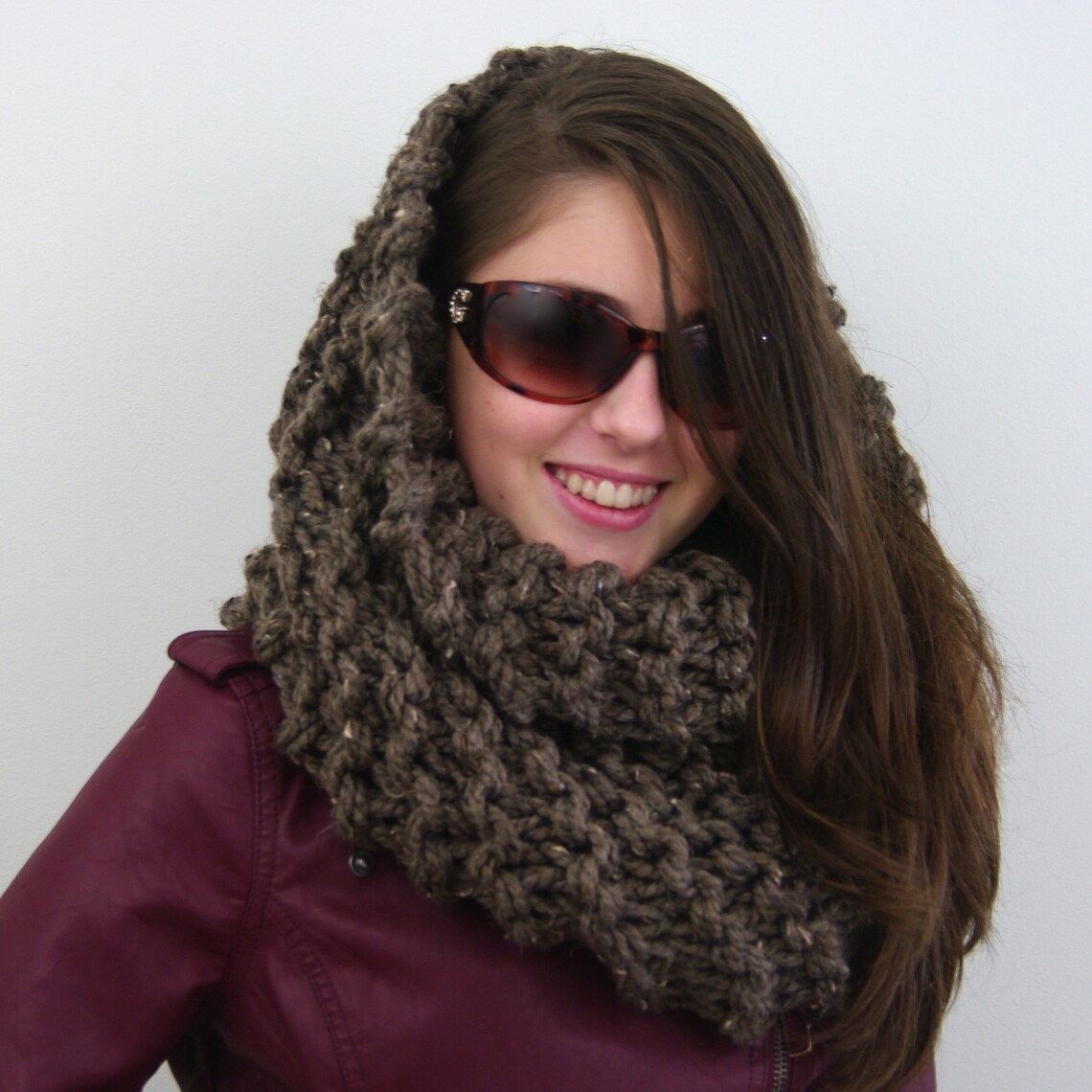 Hand-knitted Chunky Twisted Infinity Cowl Scarf in Barley - Etsy