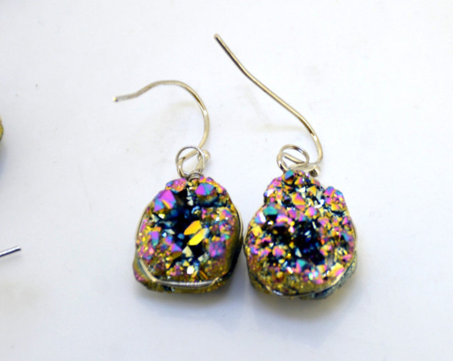 2 16mmx12mm Charm Luster Shiny Brown Titanium Druzy - Etsy