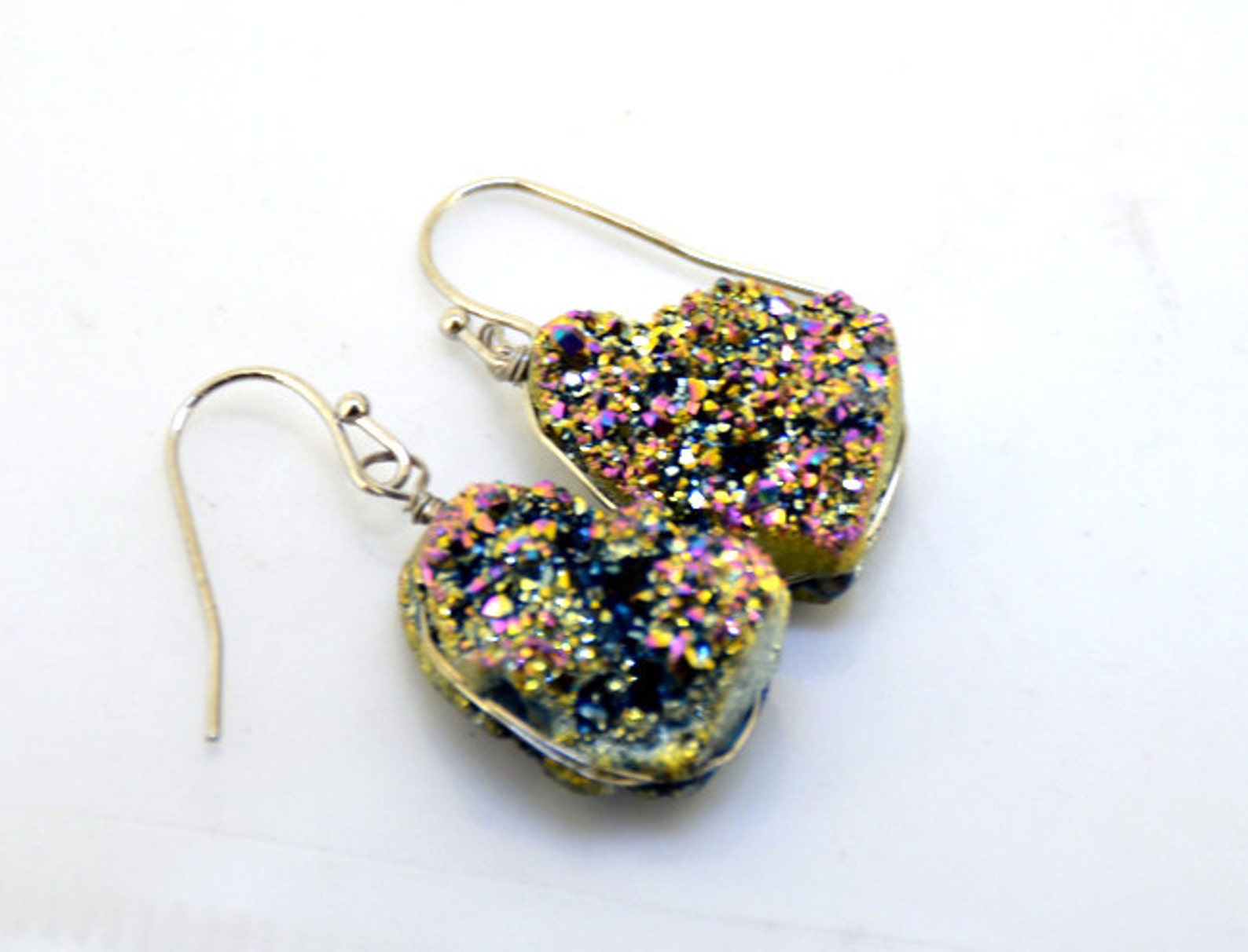 2 16mmx12mm Charm Luster Shiny Brown Titanium Druzy - Etsy