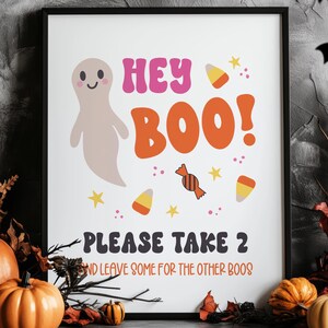 Printable Halloween Candy Bowl Sign for Front Door, Trick or Treat ...