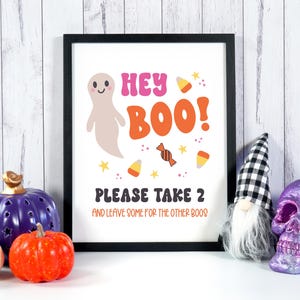 Printable Halloween Candy Bowl Sign for Front Door, Trick or Treat ...