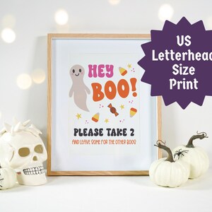 Printable Halloween Candy Bowl Sign for Front Door, Trick or Treat ...