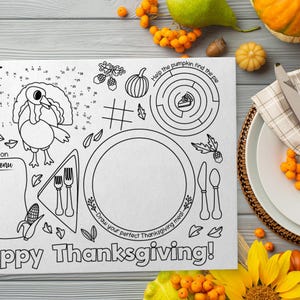 Thanksgiving Kids Activity Pack: Printable Cornucopia Cut & Paste ...