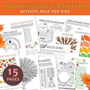 Thanksgiving Kids’ Activity Pack: Printable Cornucopia Cut & Paste ...
