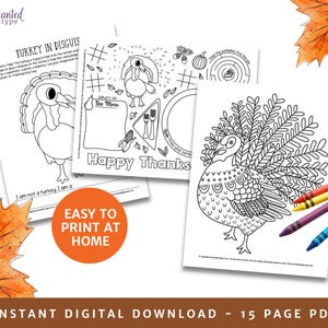 Thanksgiving Kids Activity Pack: Printable Cornucopia Cut & Paste ...