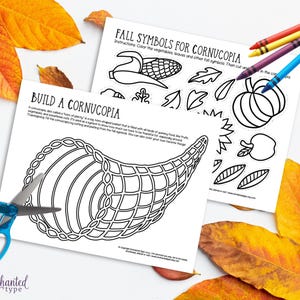 Thanksgiving Kids’ Activity Pack: Printable Cornucopia Cut & Paste ...