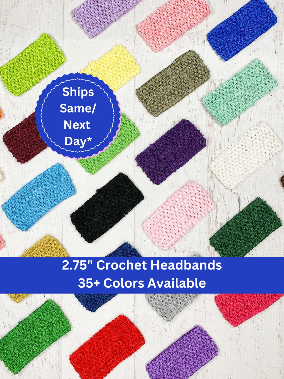 Individual Crochet 2.75" Headband; Crochet Headband for Hair Bows ...