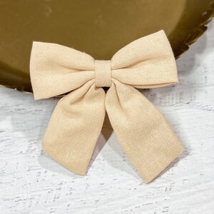 Linen Fabric Hair Bows, Linen Bows, Girls Hair Bows, Bows for Girls ...