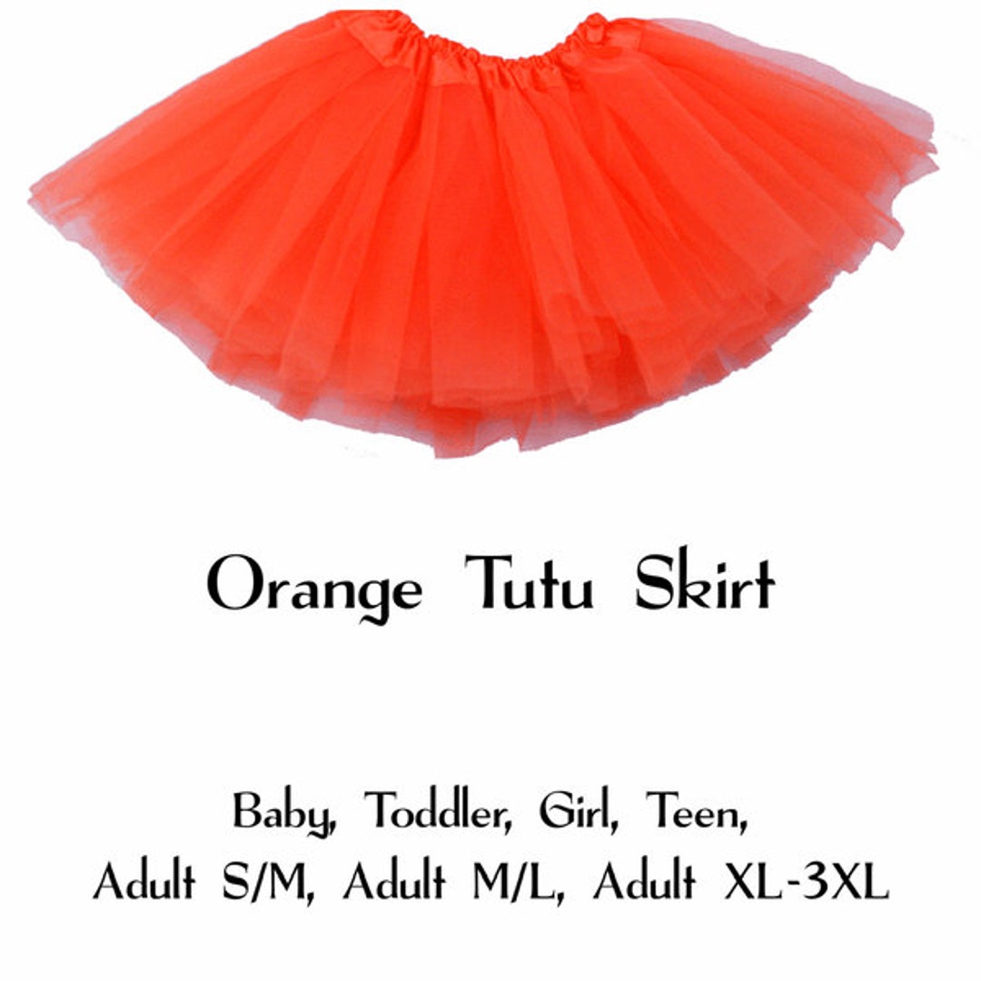 Orange 3-layer Tutu Skirts 7 Sizes, Baby to Plus Size Women's Tutus Fun ...