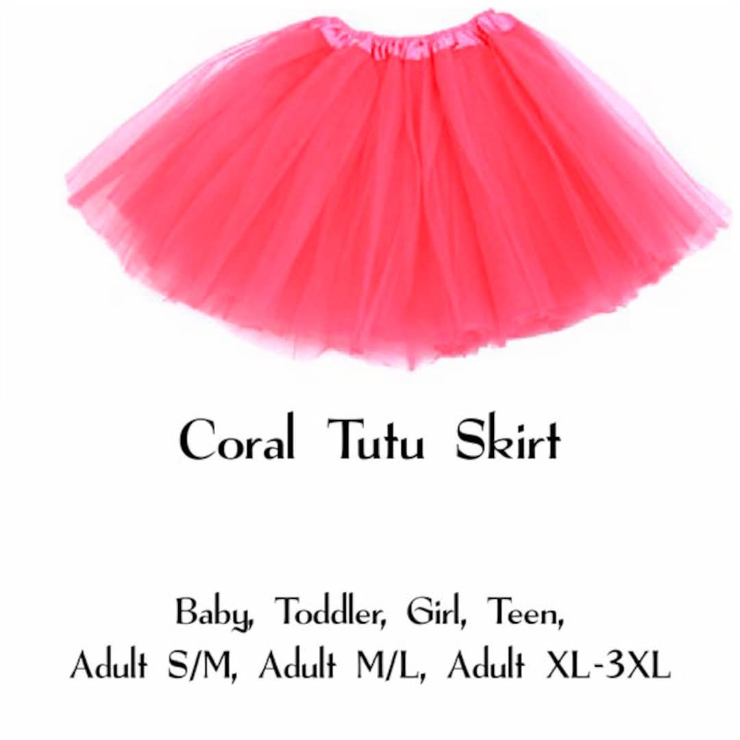 Coral 3-layer Tutu Skirts 7 Sizes, Baby to Plus Size Women's Tutus Fun ...