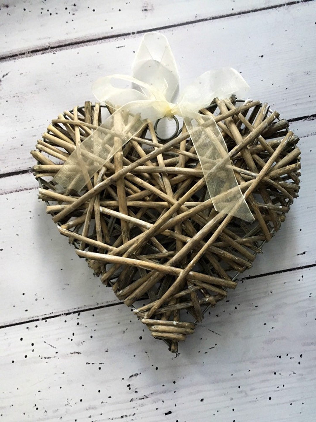 Wicker Heart Decoration - Etsy