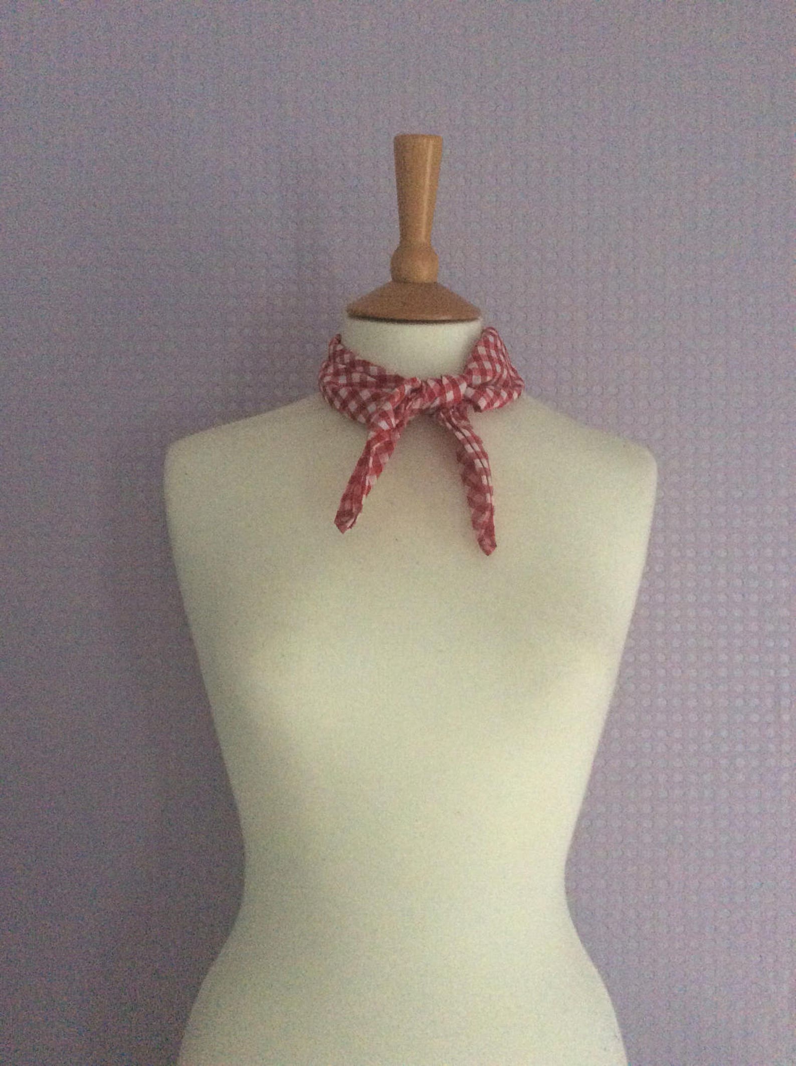 Red & White Gingham Neckerchief and Neck Tie Scarf - Etsy