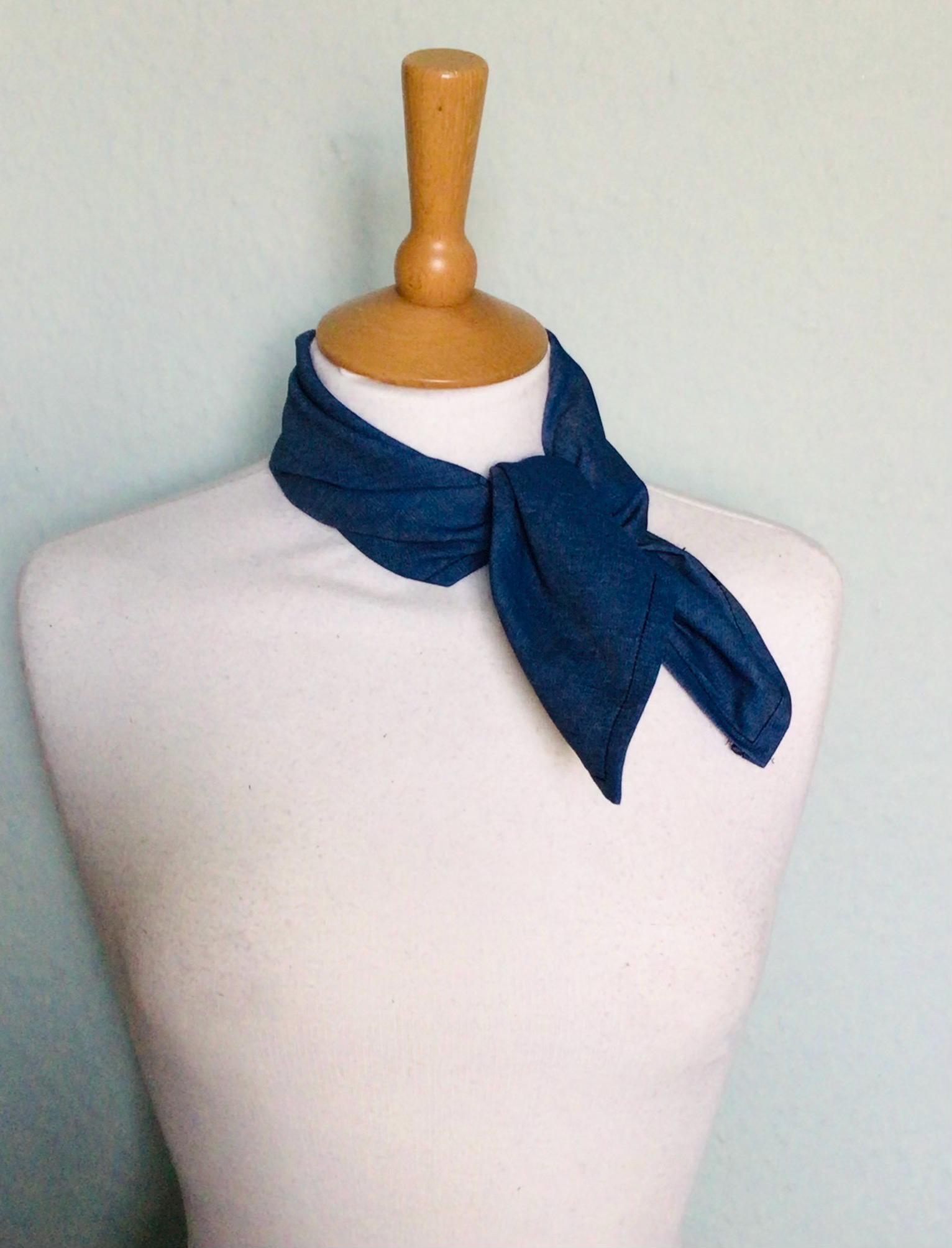 Denim Lightweight Navy Blue Necktie/neckerchief and Scarf - Etsy